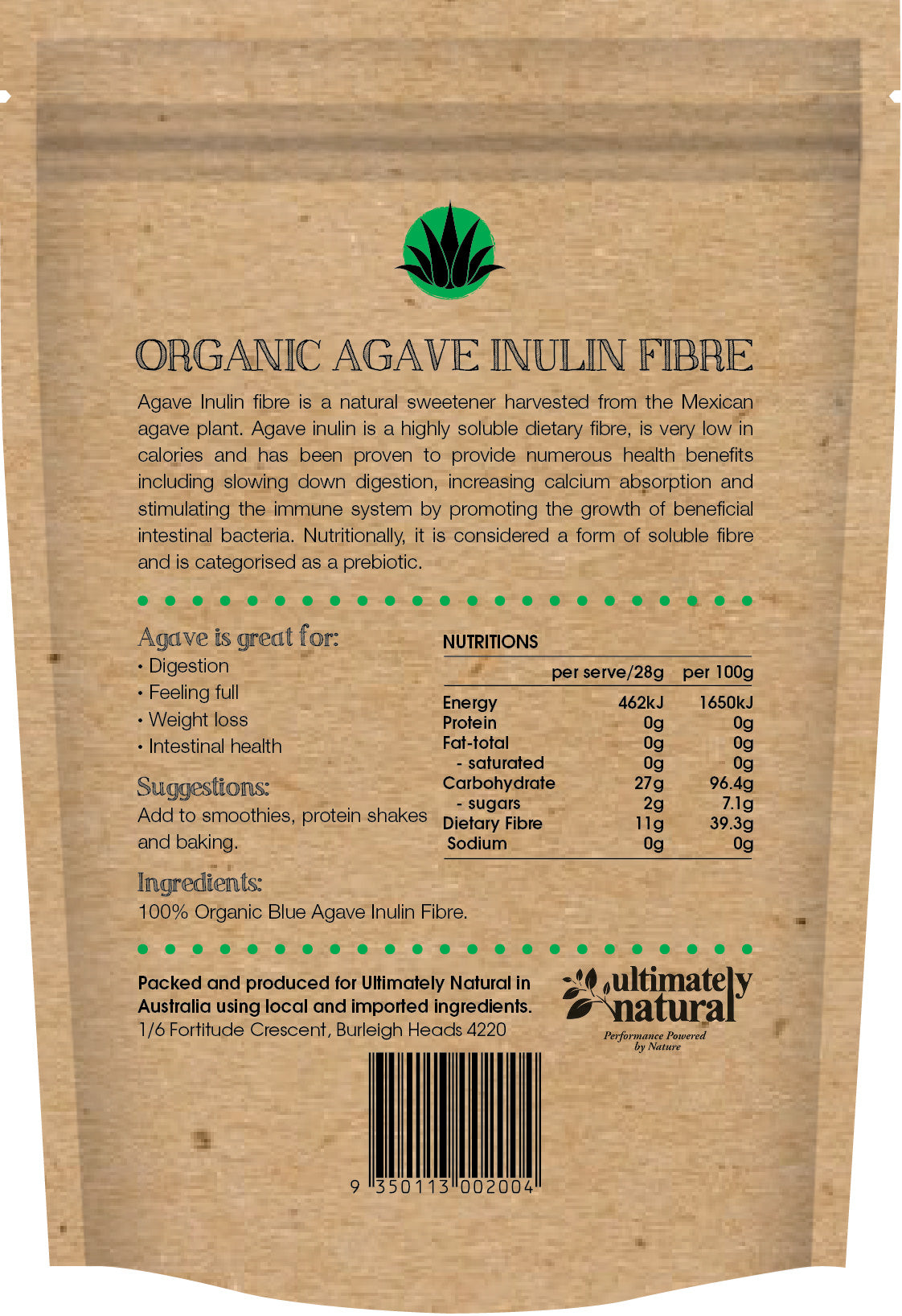 Organic Agave | Inulin Fibre | Ultimately Natural